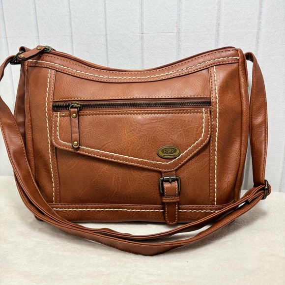 boc | Bags | Boc Brown Faux Leather Crossbody Bag | Poshmark